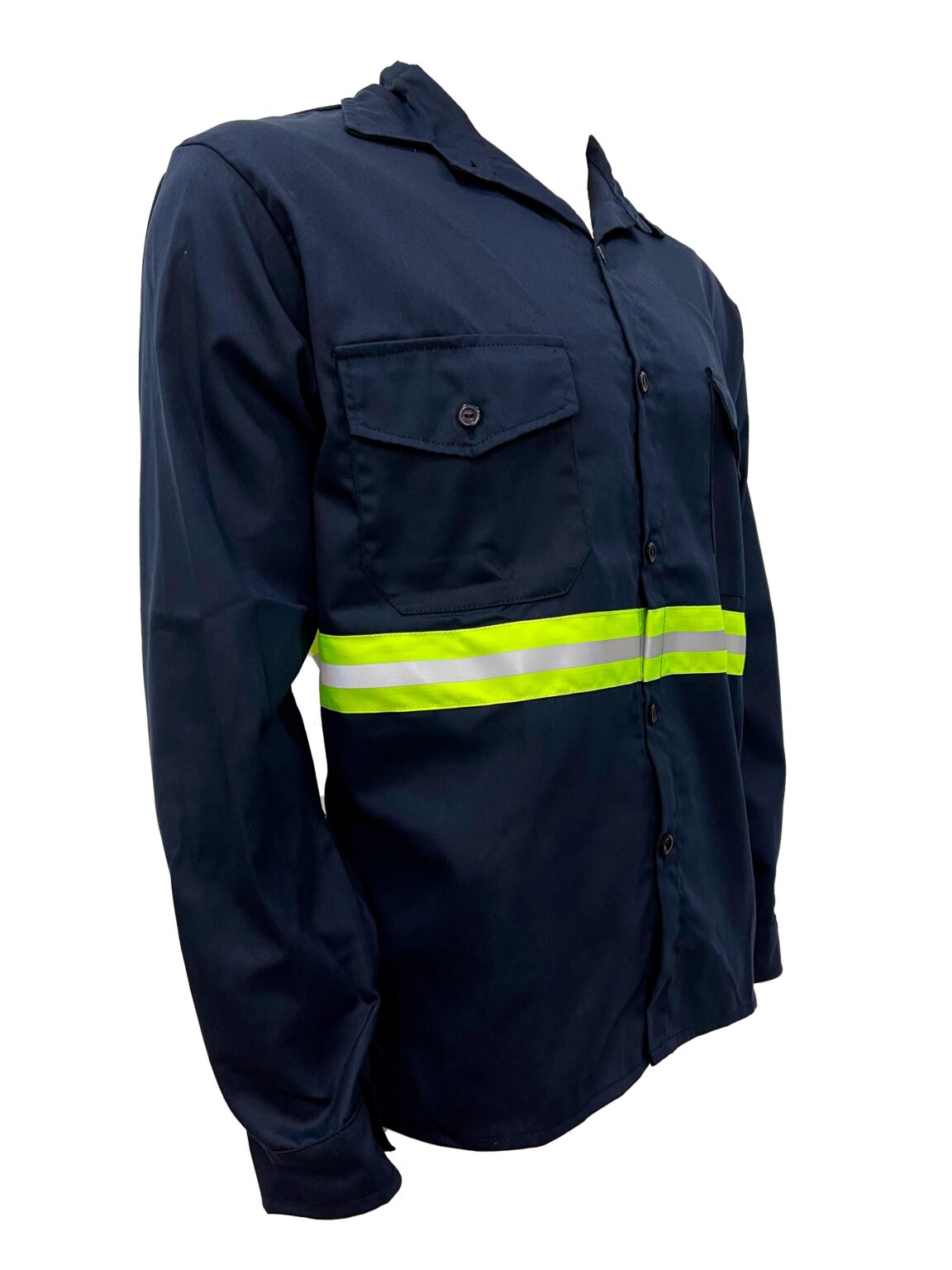 Camisa de trabajo brin azul con reflectivo - Garimport